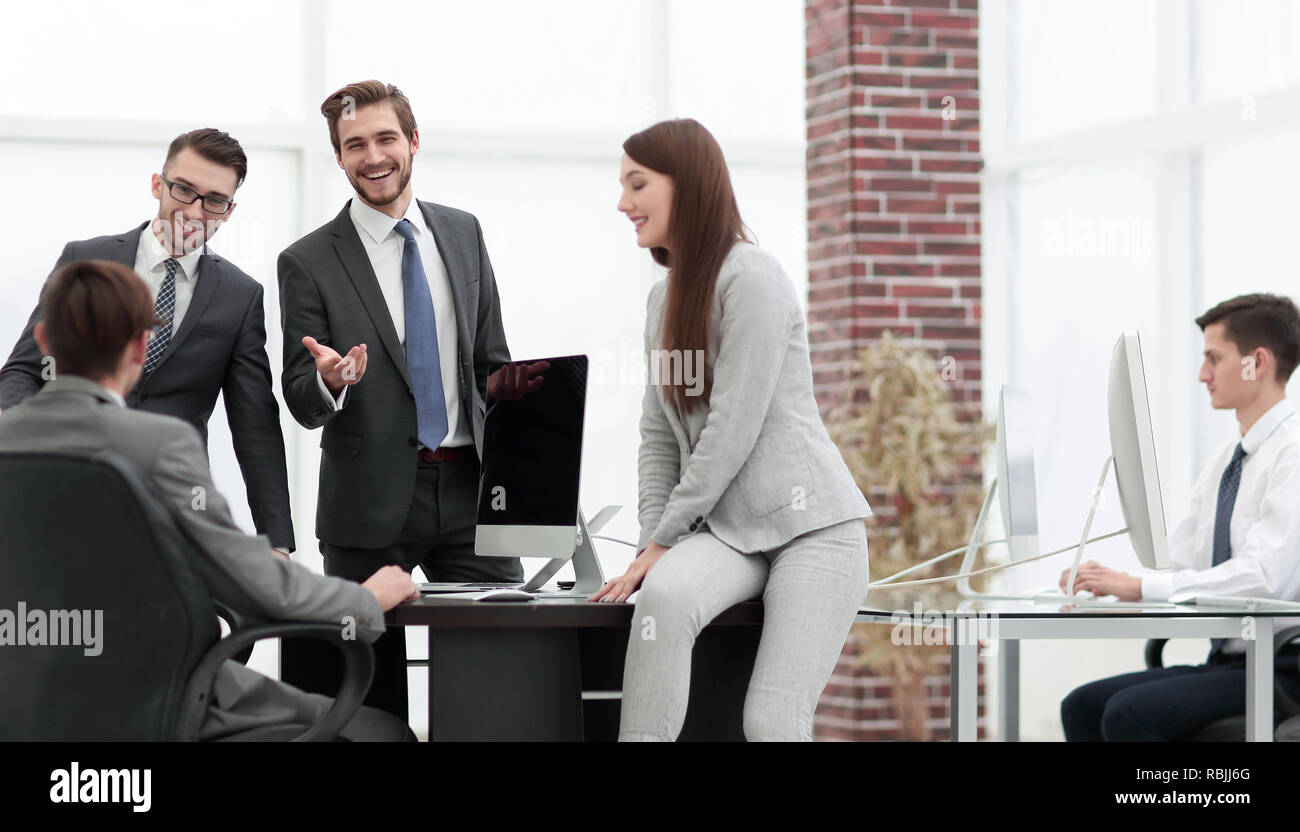 Team business executives discussing over hi-res stock photography and ...