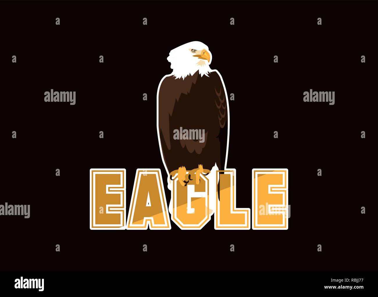 bald eagle bird with word vector illustration design Stock Vector Image ...