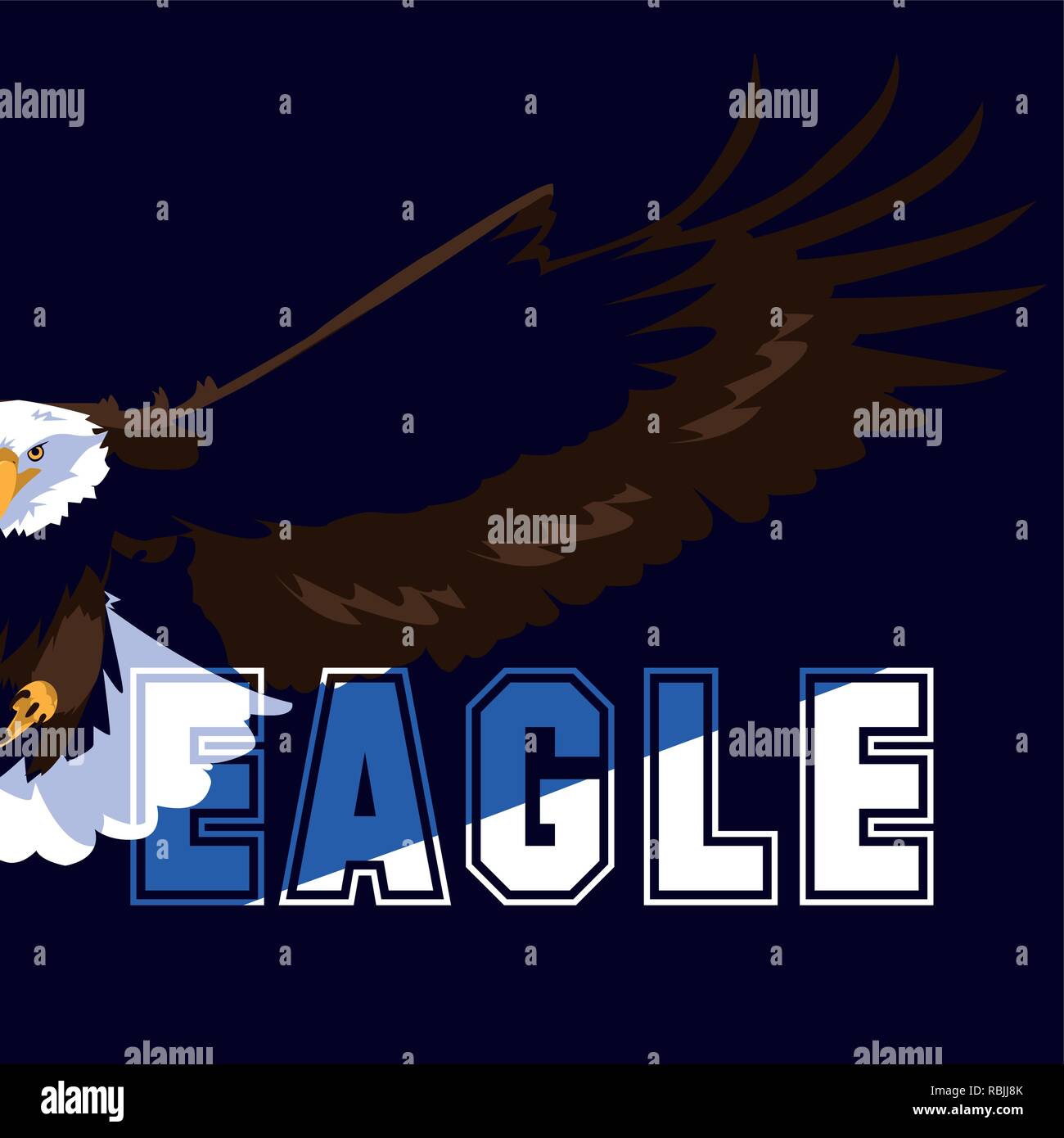 bald eagle bird flying with word vector illustration design Stock ...