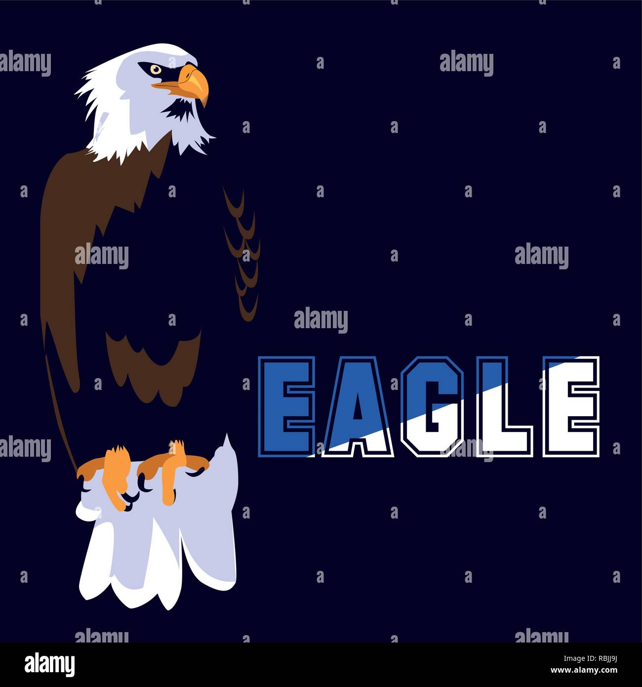 bald eagle bird with word vector illustration design Stock Vector Image ...