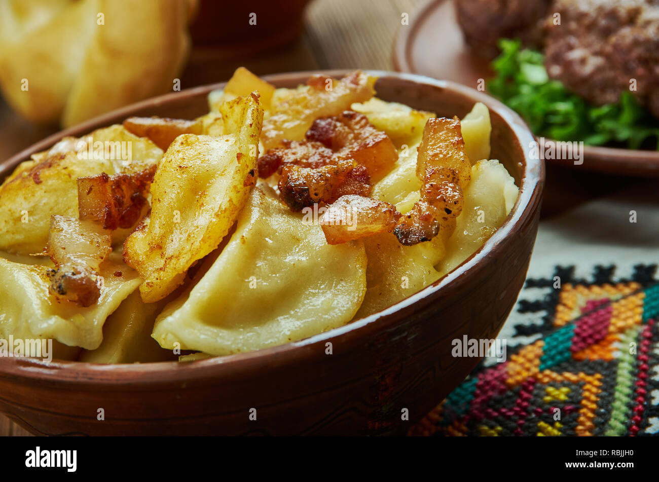 Varenyky, filled dumplings of Central European, Ukrainian cuisine ...