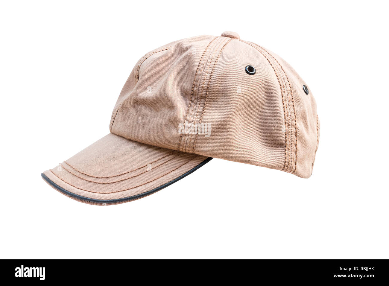 Brown cap, isolated on white background with clipping path Stock Photo ...