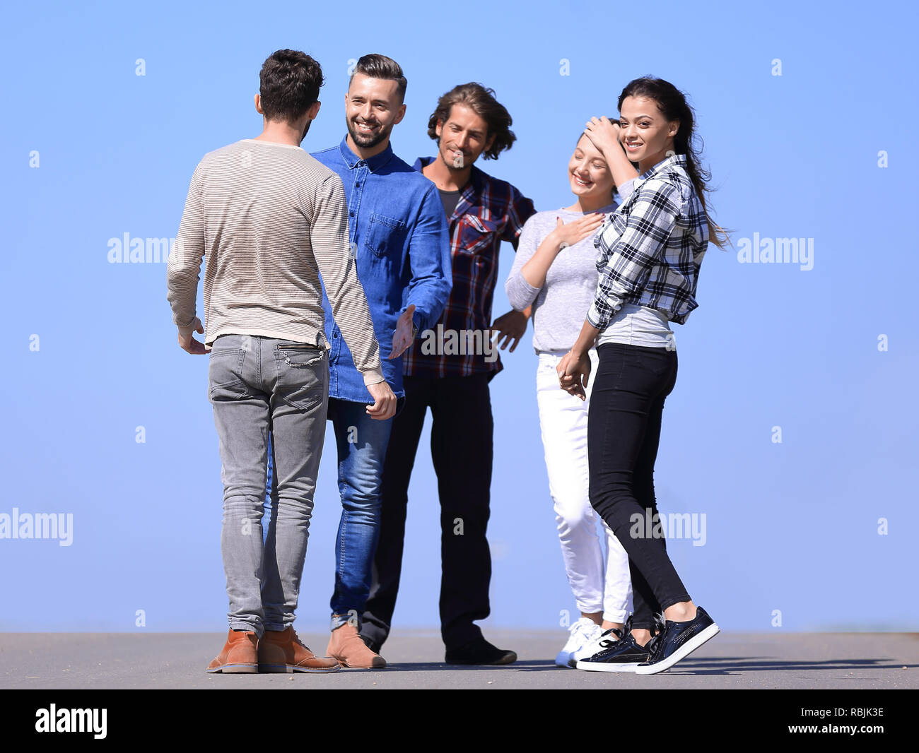 Male female friends planning together hi-res stock photography and ...