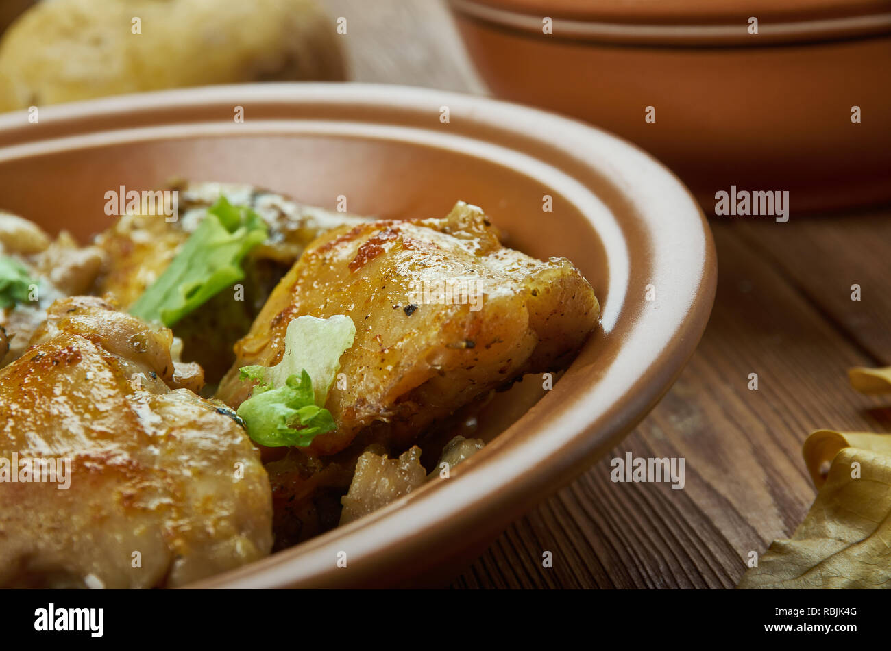 Irish Chicken, Irish cuisine, Traditional assorted dishes, Top view ...