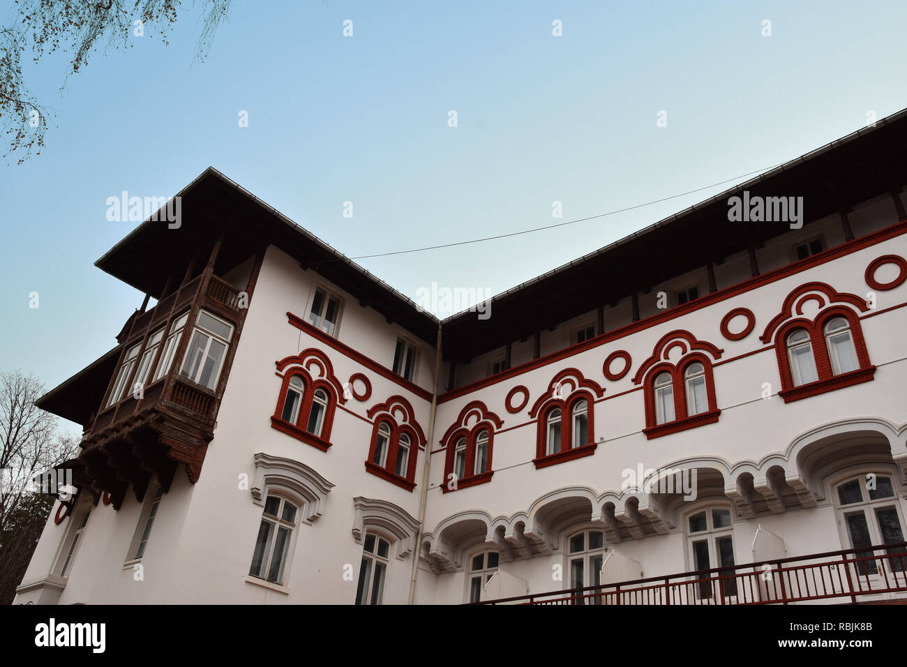 SINAIA, ROMANIA - NOVEMBER 7, 2018. Hotel Caraiman, historical monument ...