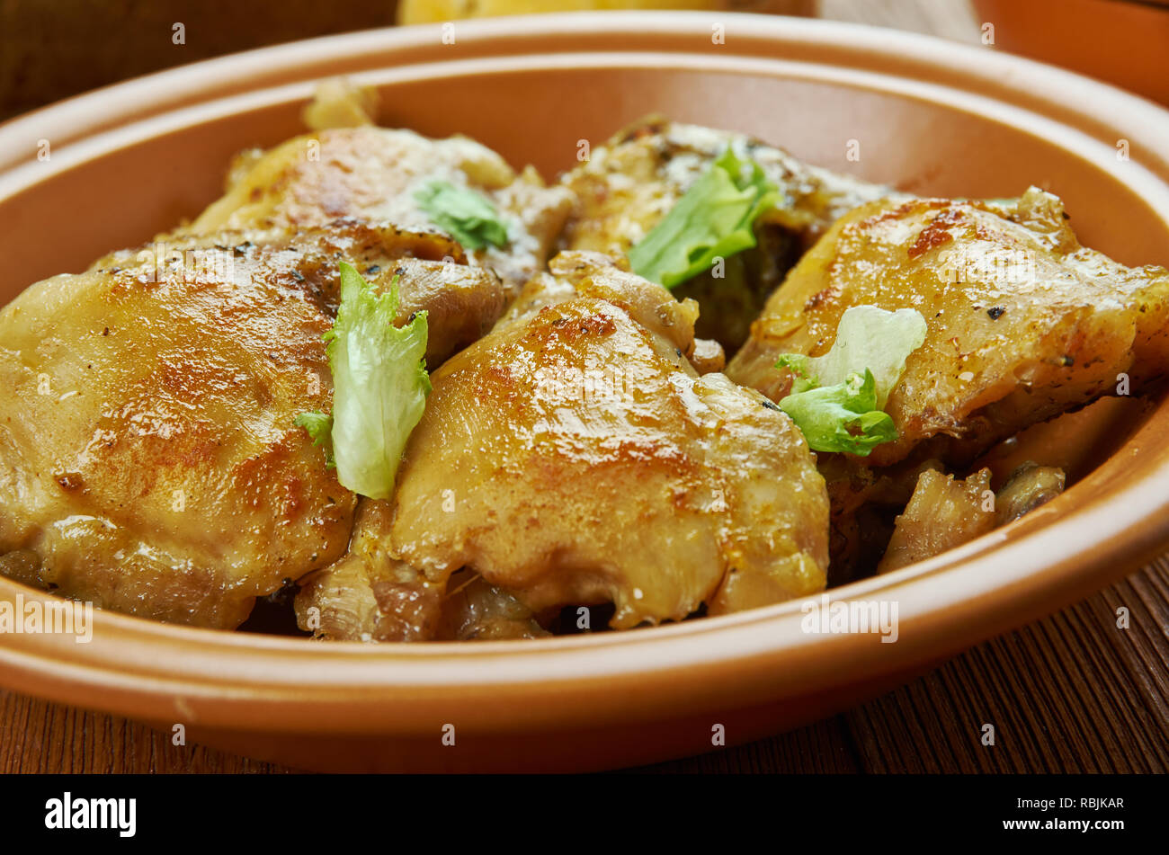 Irish Chicken, Irish cuisine, Traditional assorted dishes, Top view ...