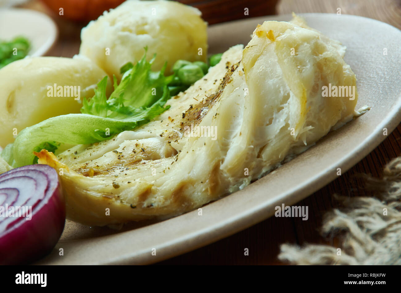 Persetorsk, traditional cod dish, Norwegian cuisine, Traditional ...