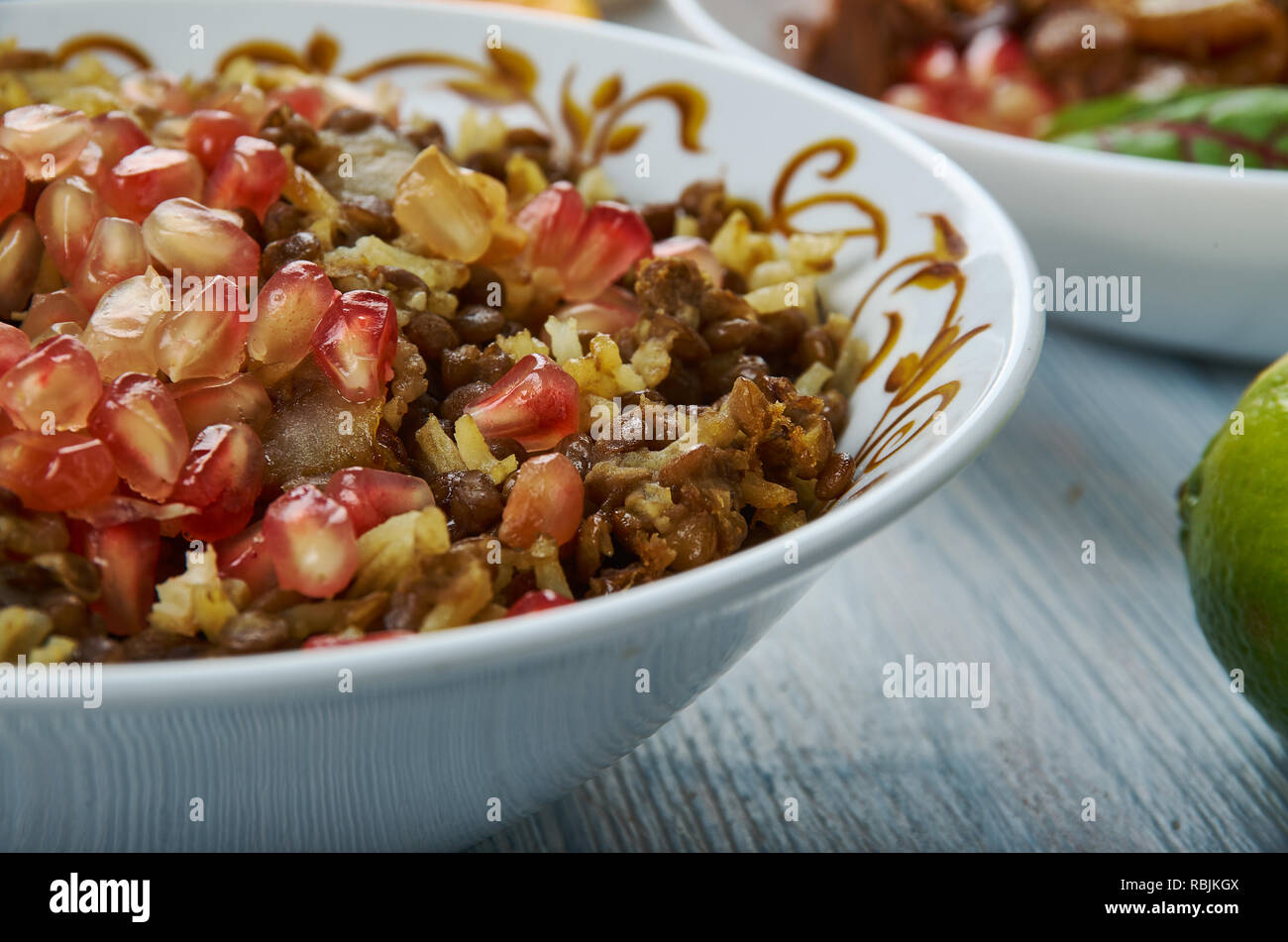 Mujadara, Lentils and Rice with Crispy Onions, Middle Eastern cuisine ...
