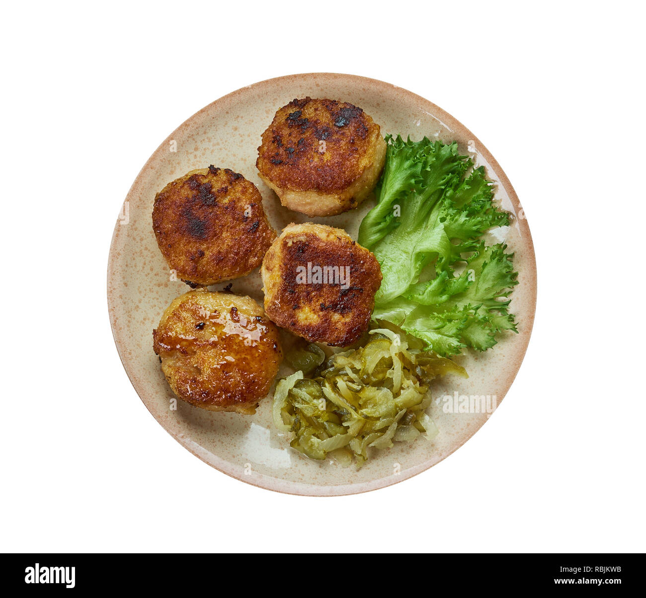 Frikadeller, pan-fried meatballs of minced mea, Danish homemade cuisine ...