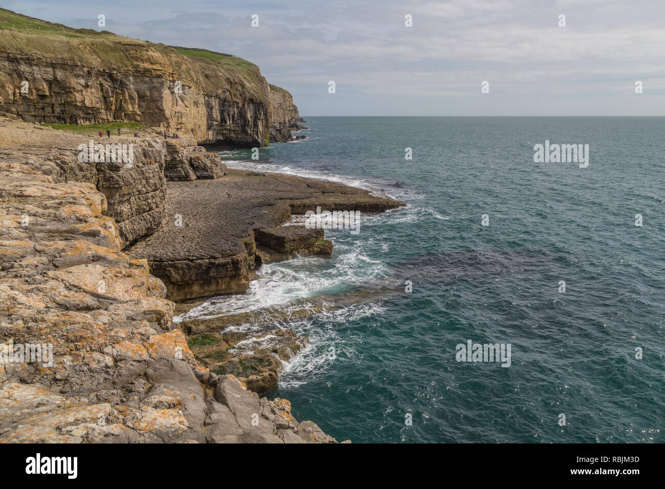 Portland Bill lighthouse with early morning light on it at daybreak ...