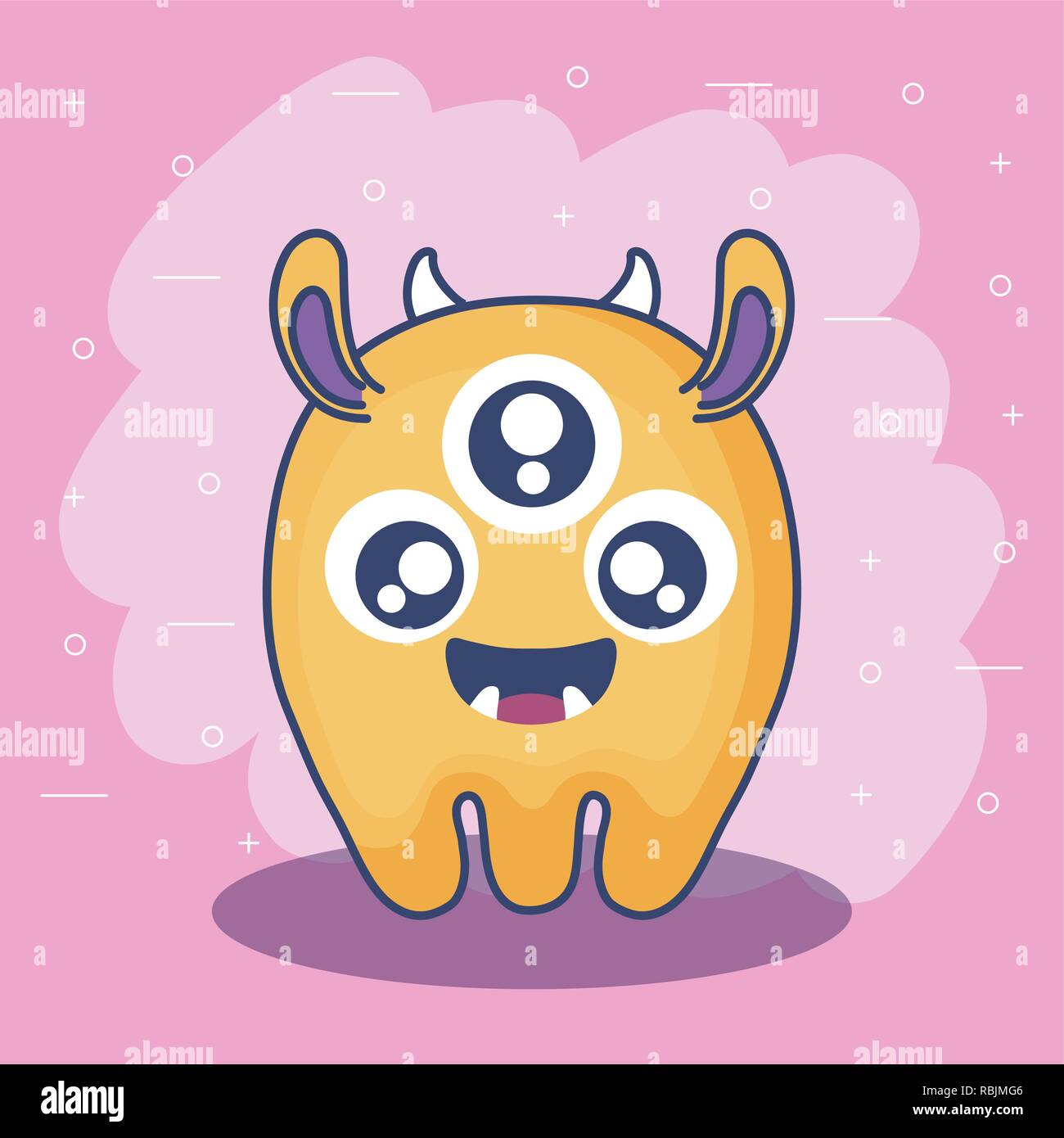 cute monster card icon vector illustration design Stock Vector Image ...