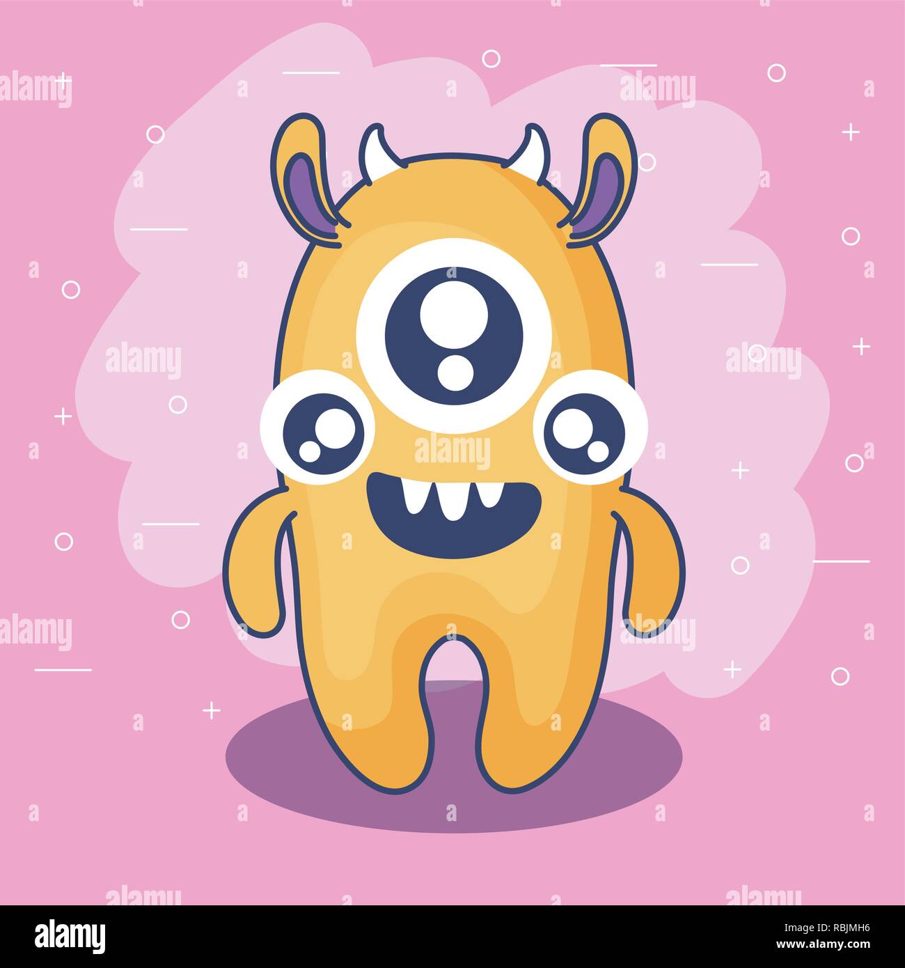 cute monster card icon vector illustration design Stock Vector Image ...