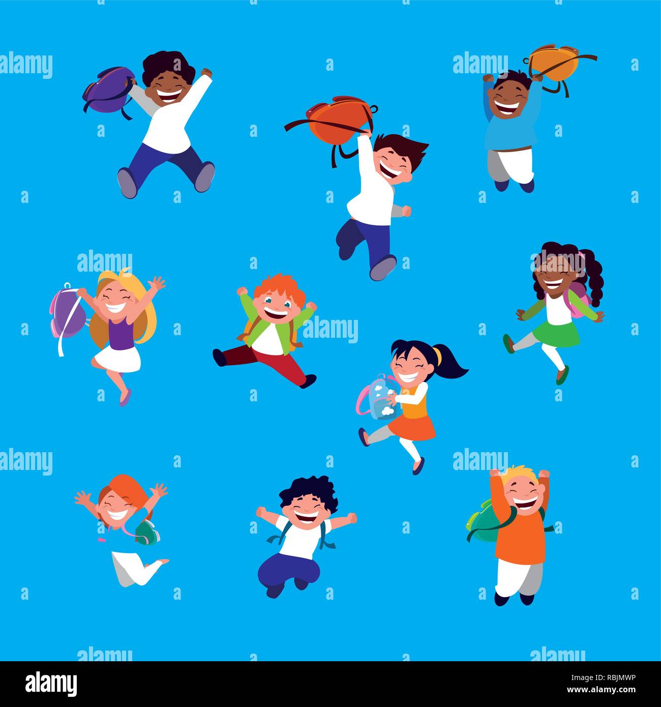 group of little students pattern vector illustration design Stock ...