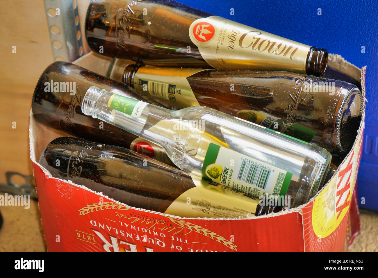 Alcohol bottles bin hi-res stock photography and images - Alamy