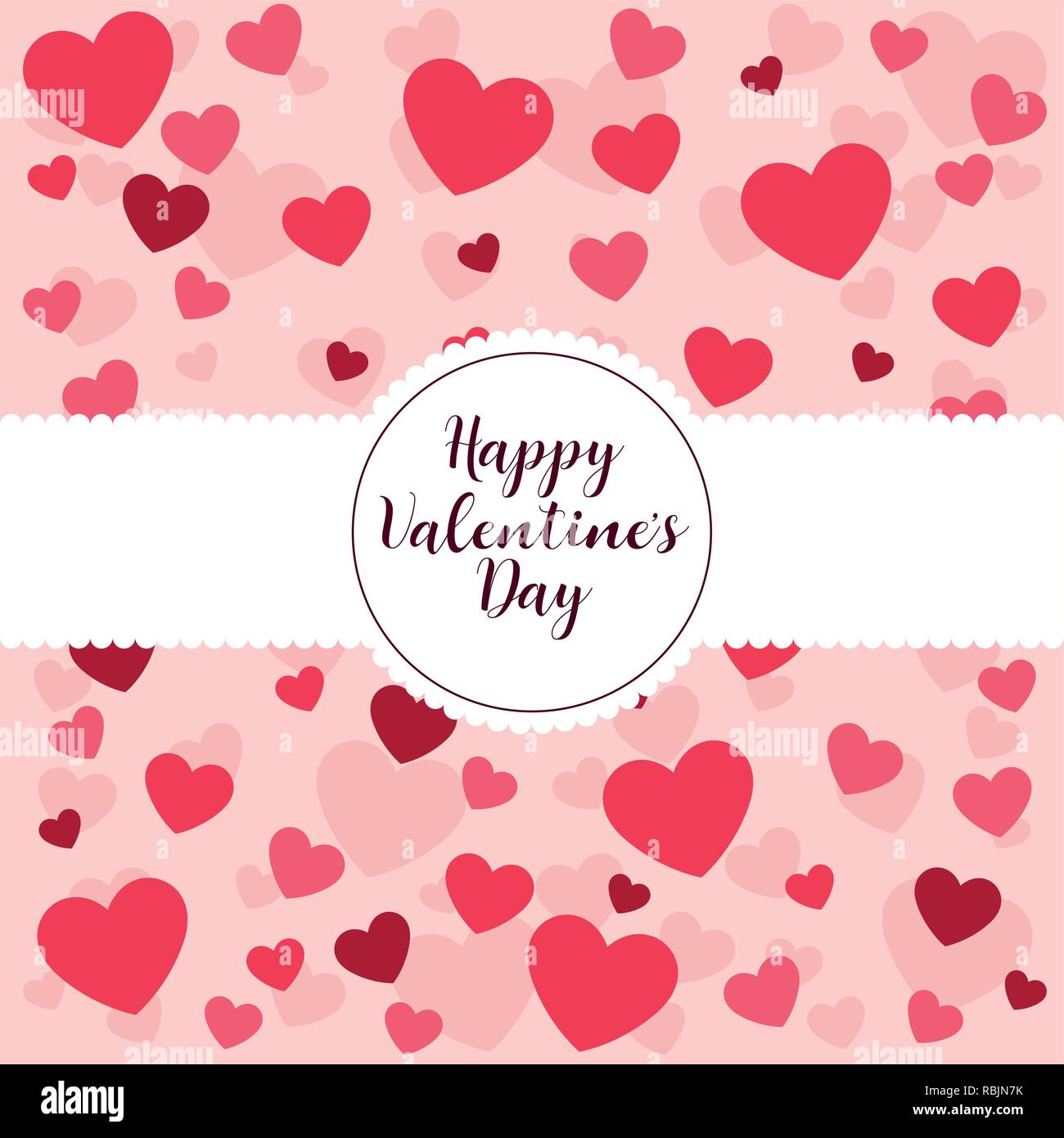 valentines card with hearts pattern vector illustration design Stock ...