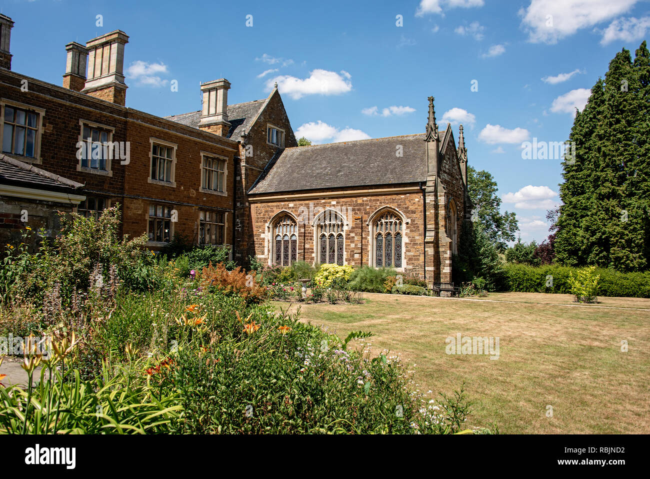 UK, Launde Abbey, Leicestershire - July 2018: Once home to the Cromwell ...