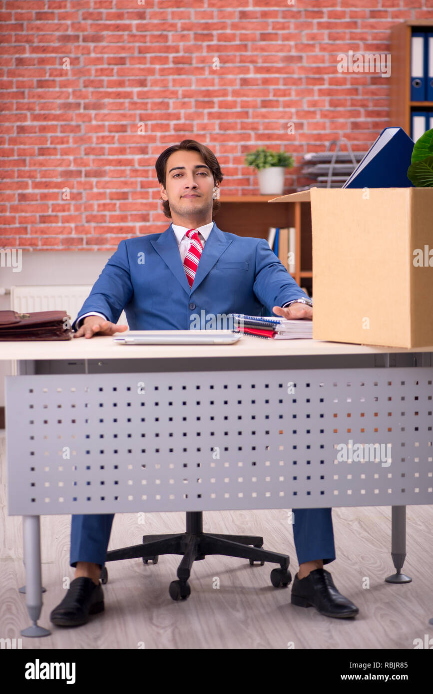 Successful employee getting new job position Stock Photo - Alamy