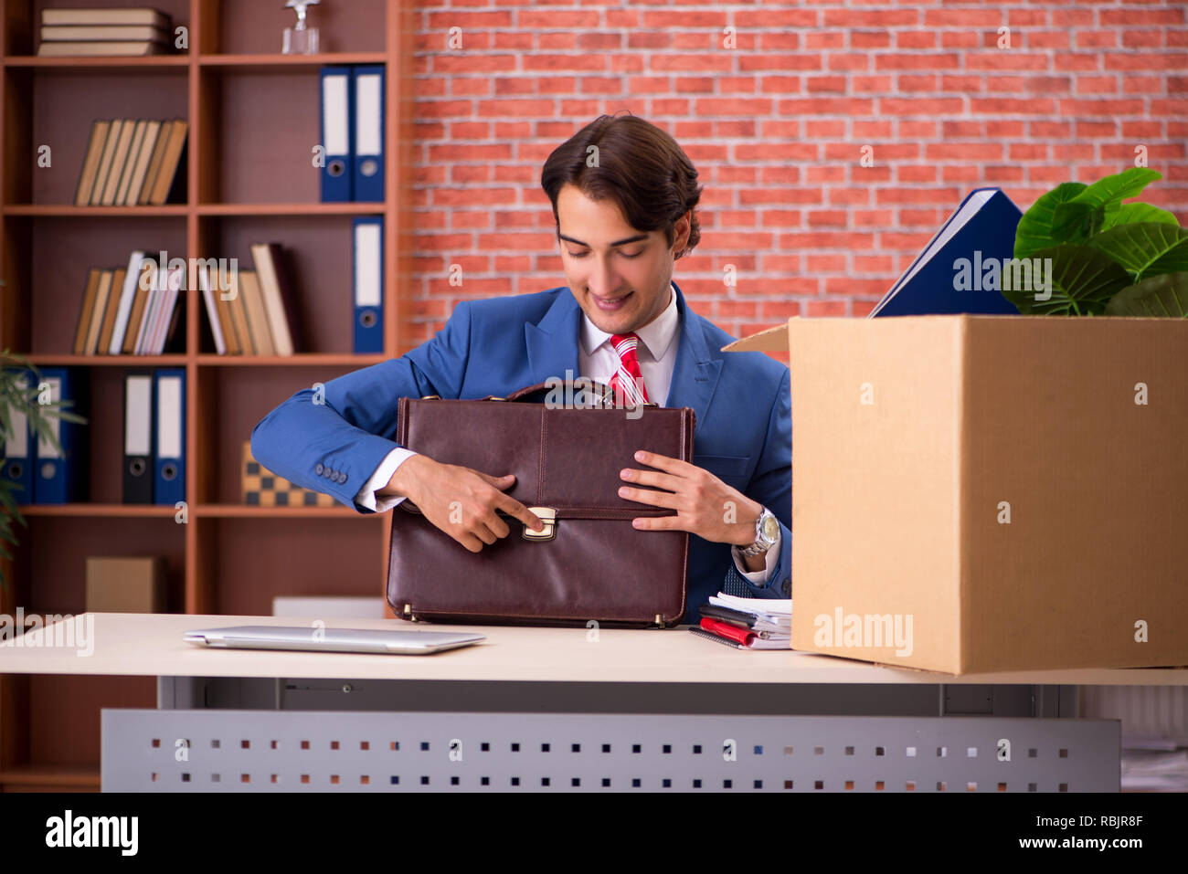 Successful employee getting new job position Stock Photo - Alamy