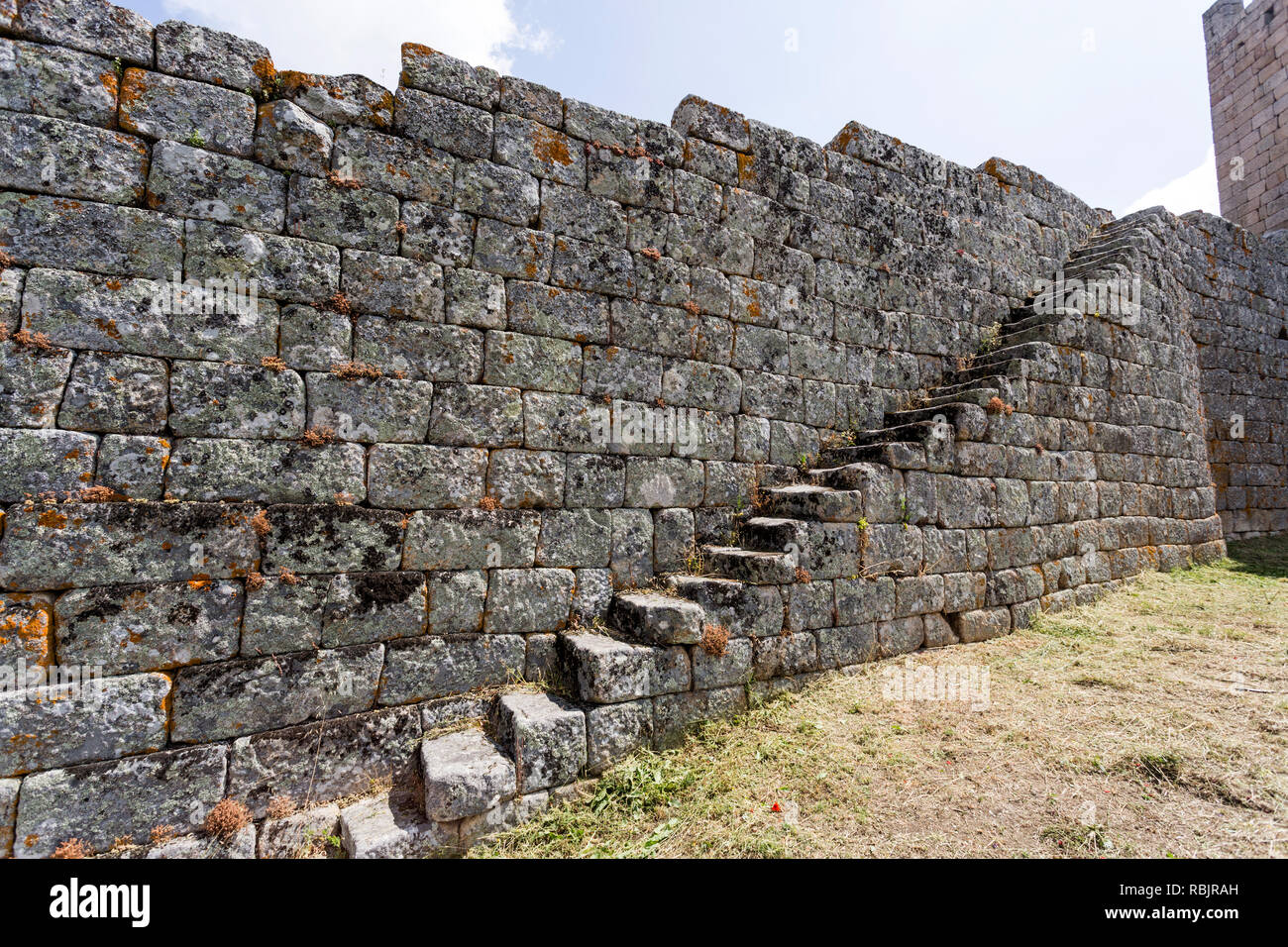 Steps along the castle wall to give access to the wall walk along the ...