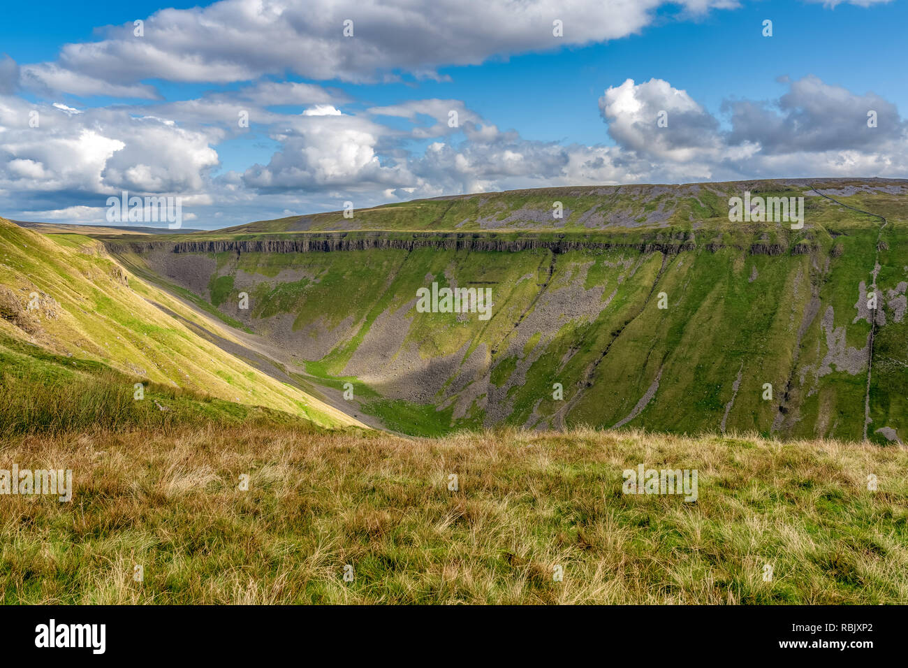 North Pennine landscape at the High Cup Nick in Cumbria, England, UK ...