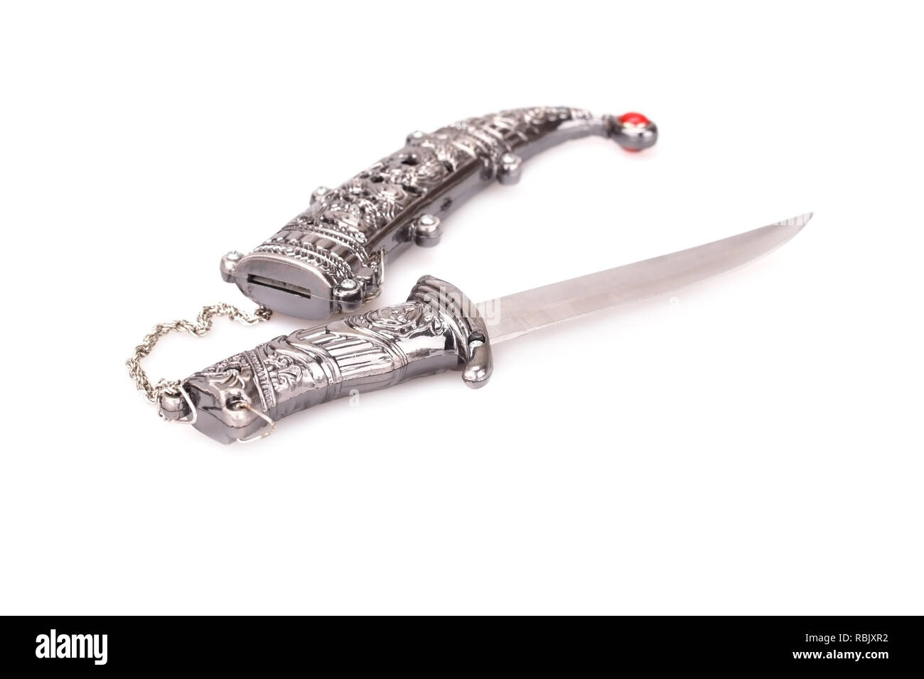 Ancient style dagger isolated on white background Stock Photo - Alamy