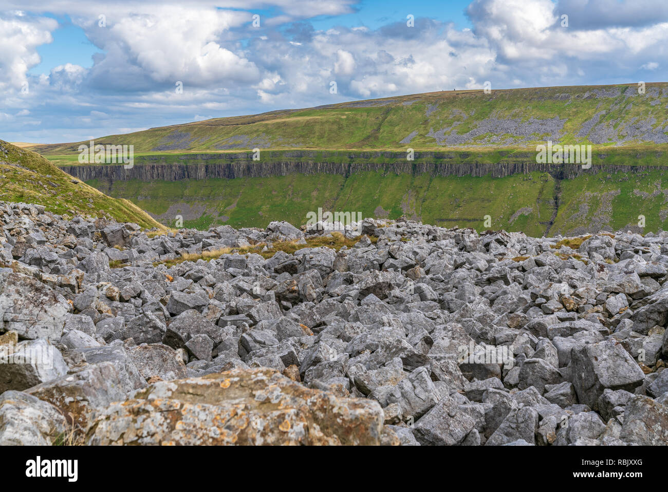 North Pennine landscape at the High Cup Nick in Cumbria, England, UK ...