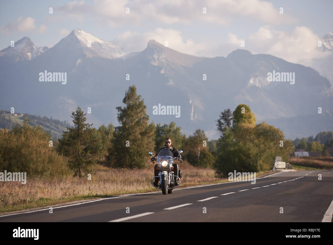 Bearded motorcyclist hi-res stock photography and images - Alamy