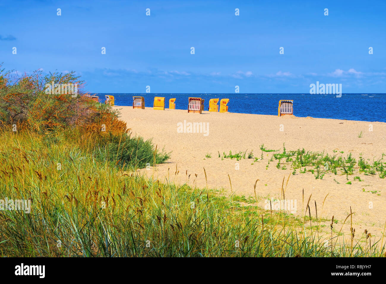 Poel beach at the black bush on the island of Poel in Germany Stock ...