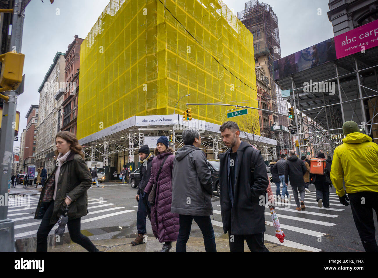 The ABC Carpet & Home store in New York is shrouded in scaffolding and ...