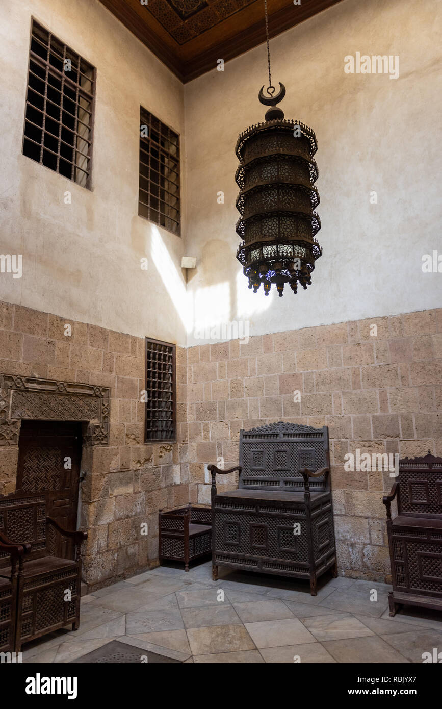 Interior room in the Bayt Al-Suhaymi, House of Suhaymi, is an old ...