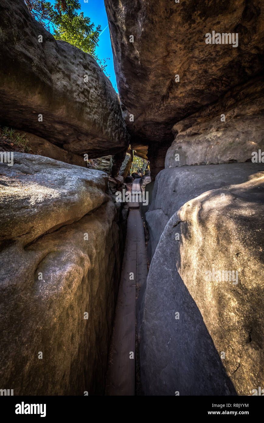 Narrow passage between the rocks hi-res stock photography and images ...