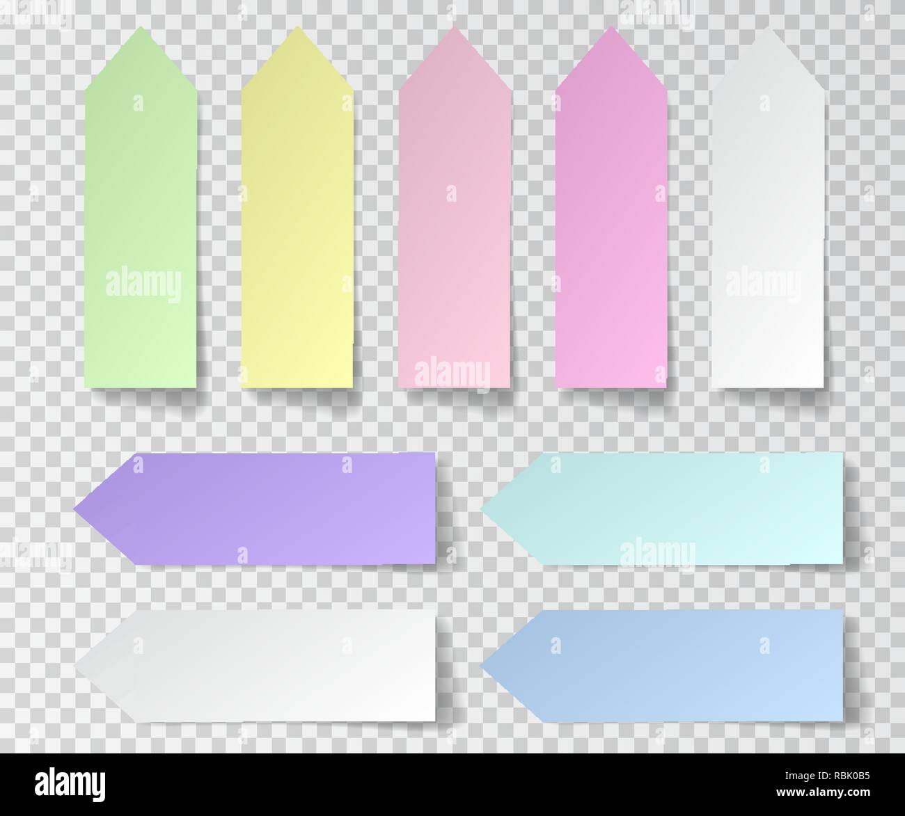 Post sticky note isolated. Set of paper stickers with shadow on ...