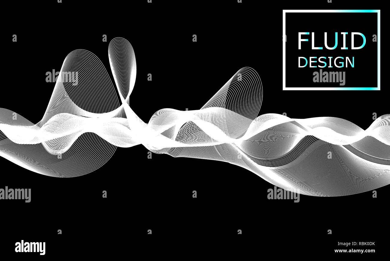 Flow shapes design. Liquid wave background. Abstract 3d flow shape ...