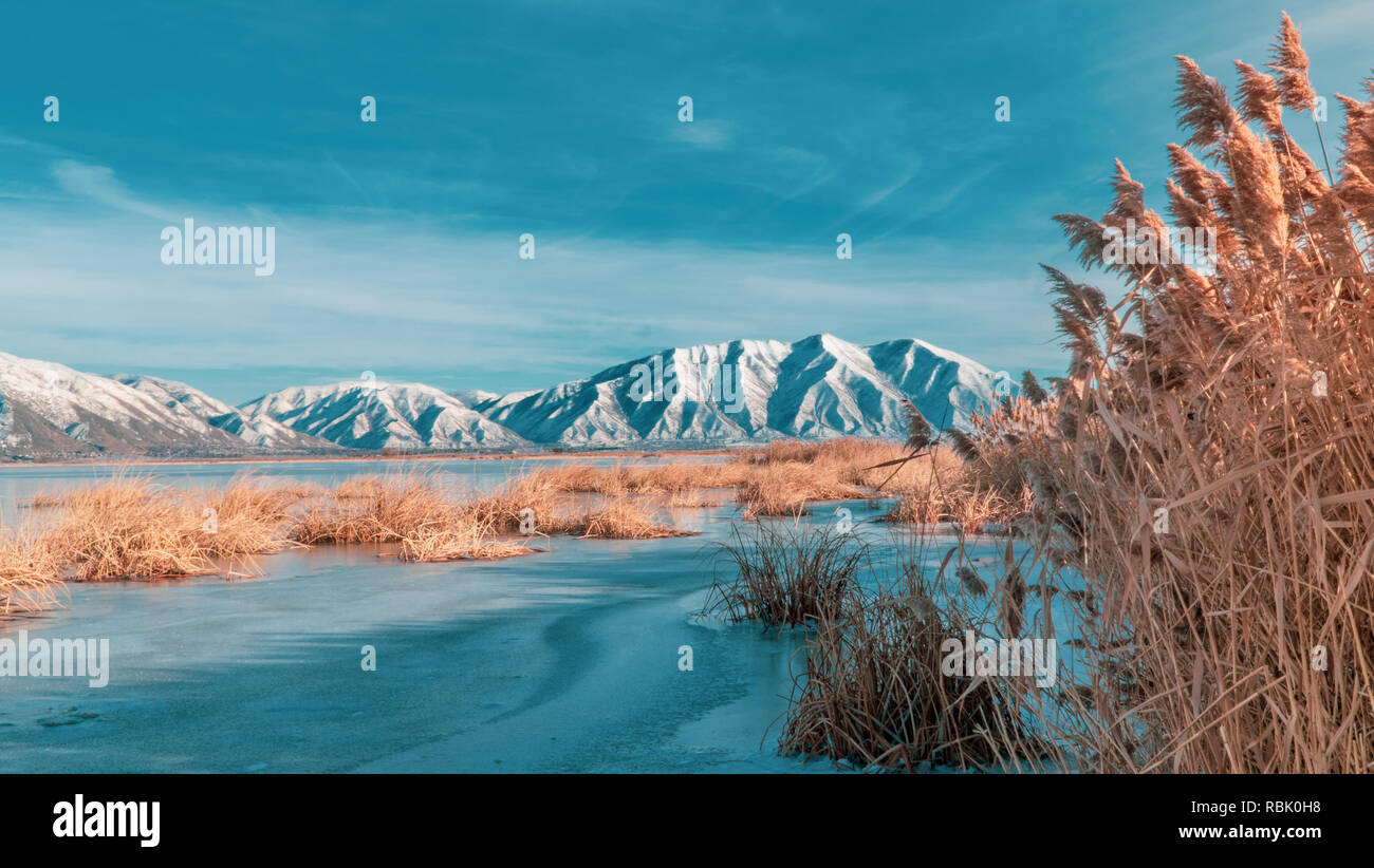 Utah lake in the winter time. It is mesmerizing when the lake is ...