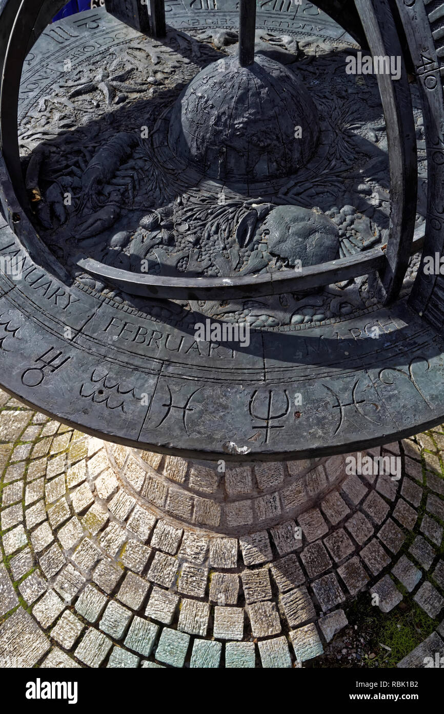 This armillary sphere is on the quay in Exeter Devon UK. It was cast in ...