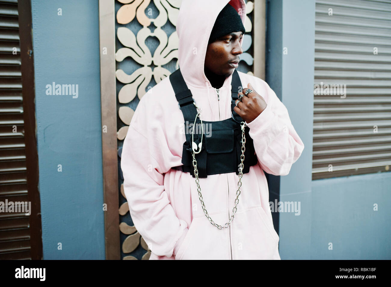 African american male in hoody hi-res stock photography and images - Alamy