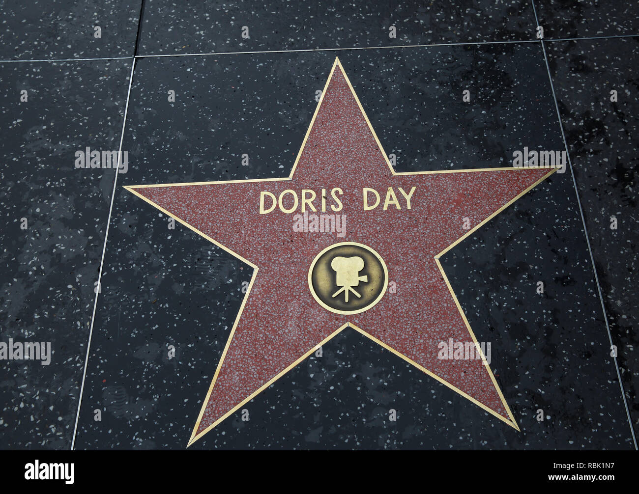 Doris Day star on the Hollywood walk of Fame on Hollywood Boulevard ...