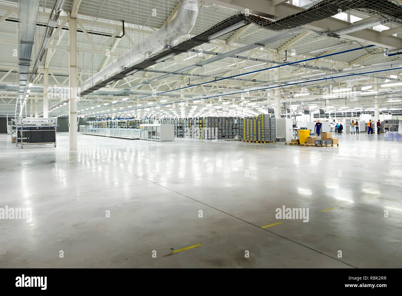 Large hangar warehouse of industrial and logistics companies long ...