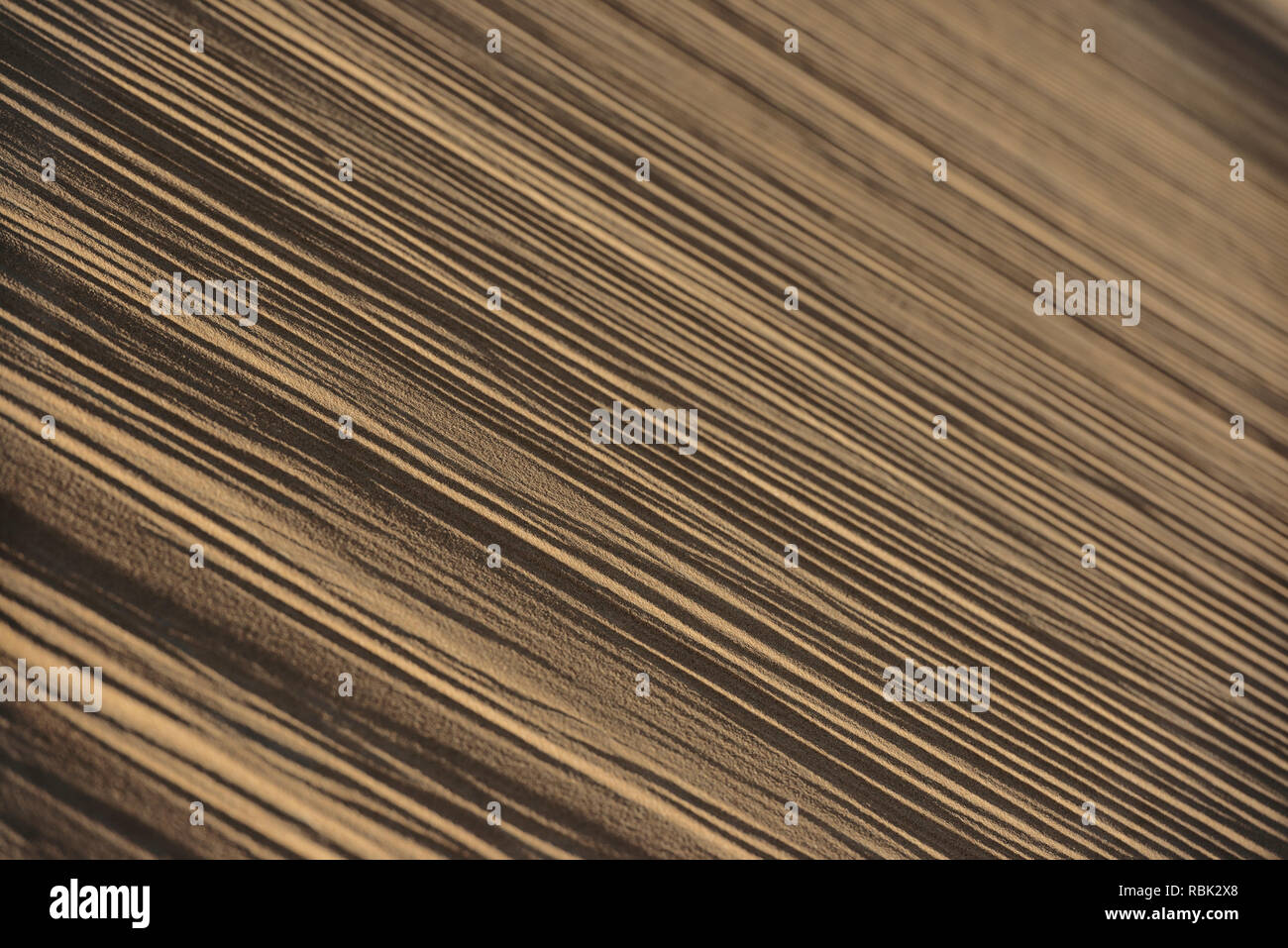 Abstract desert sand pattern shaped by low sunlight and wind formed ...
