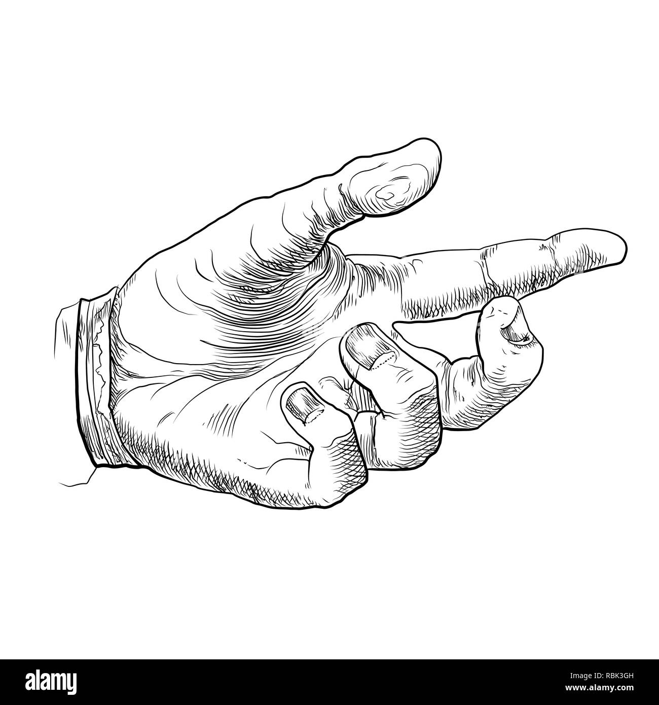 The Hand illustration based on old vintage engraving Stock Photo - Alamy