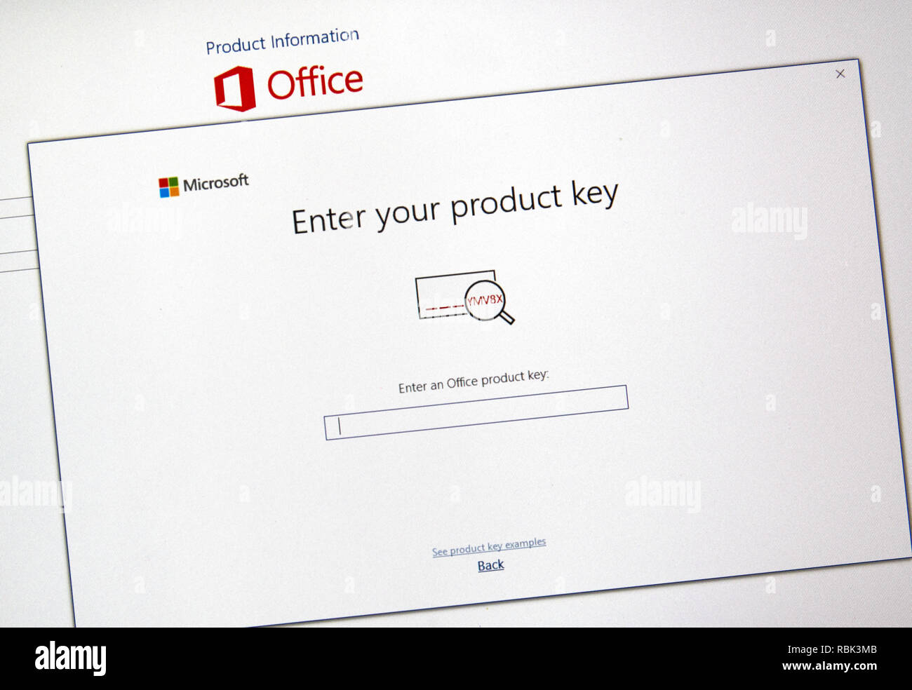 MONTREAL, CANADA - JANUARY 10, 2019: MIcrosoft Office 2019 activation ...