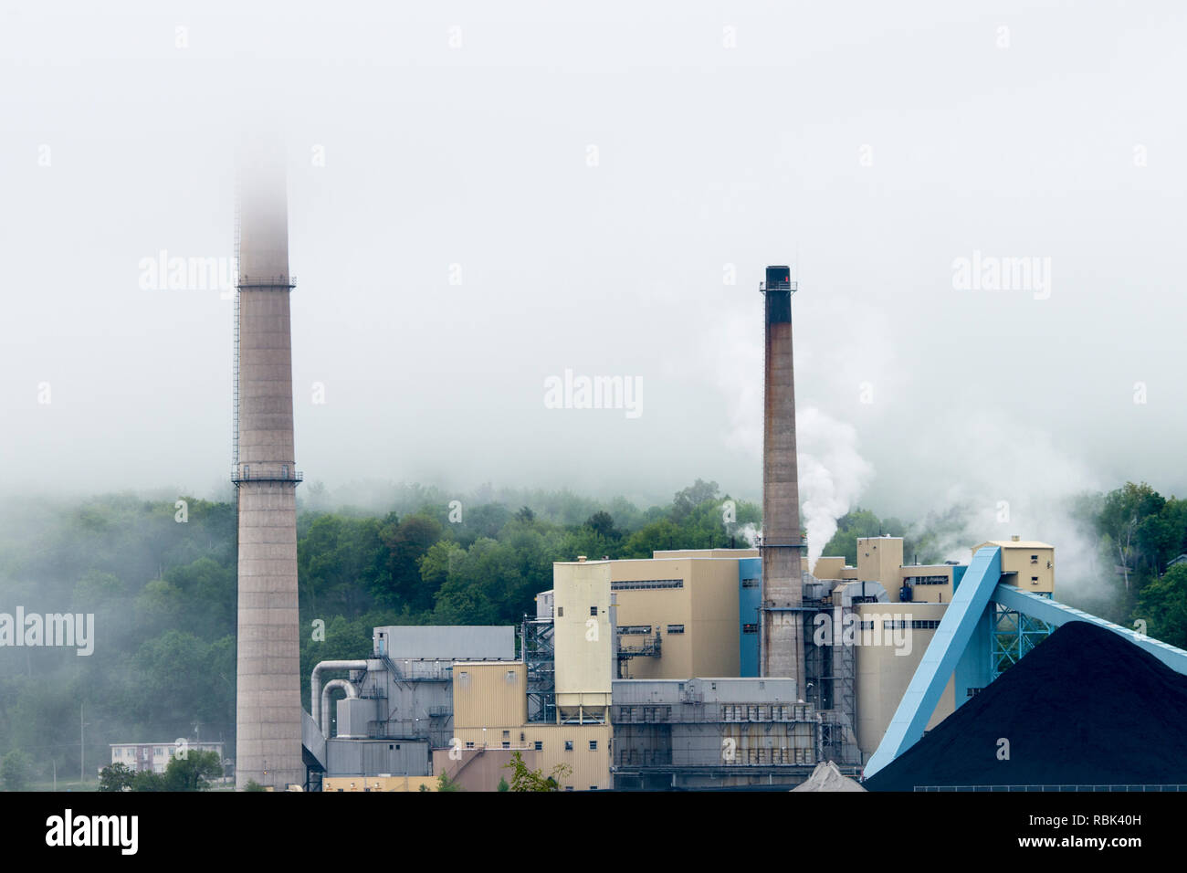 Marquette; Michigan. The coal fired Marquette Municipal power plant ...