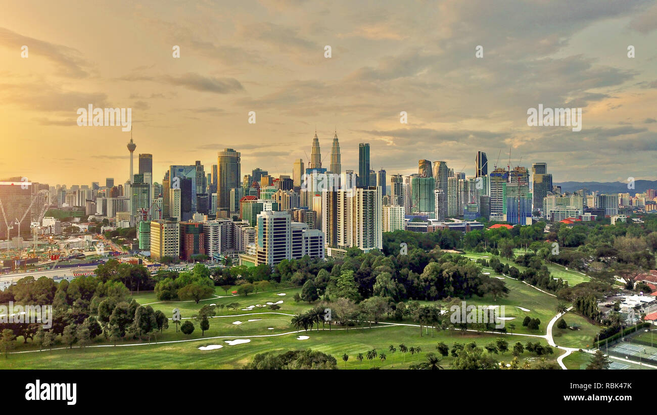 Aerial sunset city scape kuala hi-res stock photography and images - Alamy