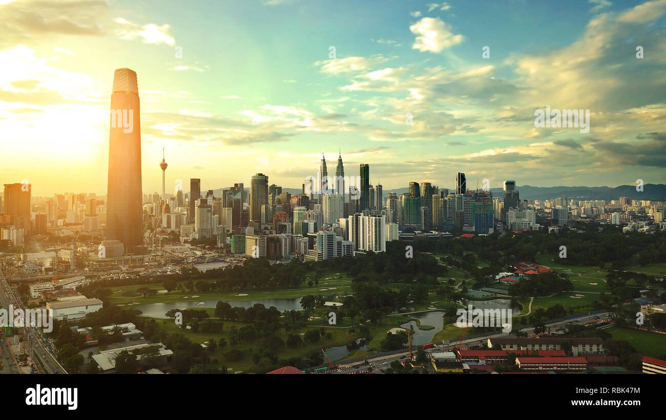 Aerial sunset city scape kuala hi-res stock photography and images - Alamy