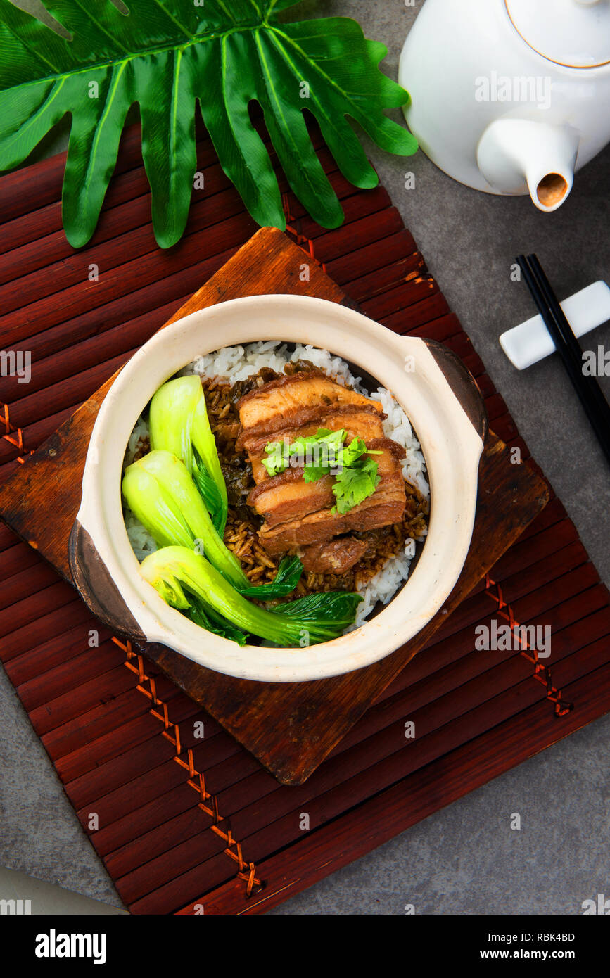 pork belly claypot rice Stock Photo - Alamy