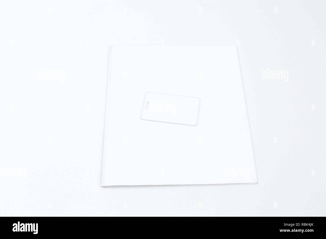 Picture of tag card on the magazine cover. Isolated on the white ...