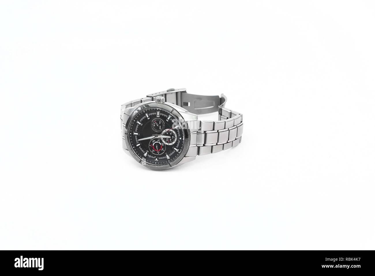 Portrait of wrist watch. Isolated on white background Stock Photo - Alamy