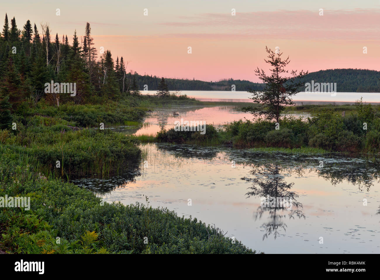 Halfway Lake at dawn, Halfway Lake Provincial Park, Ontario, Canada ...