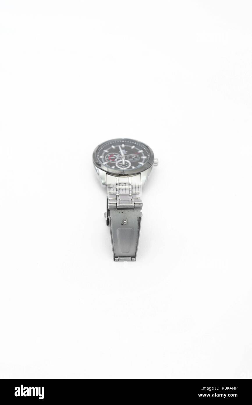 Wrist watch for men on white background Stock Photo - Alamy