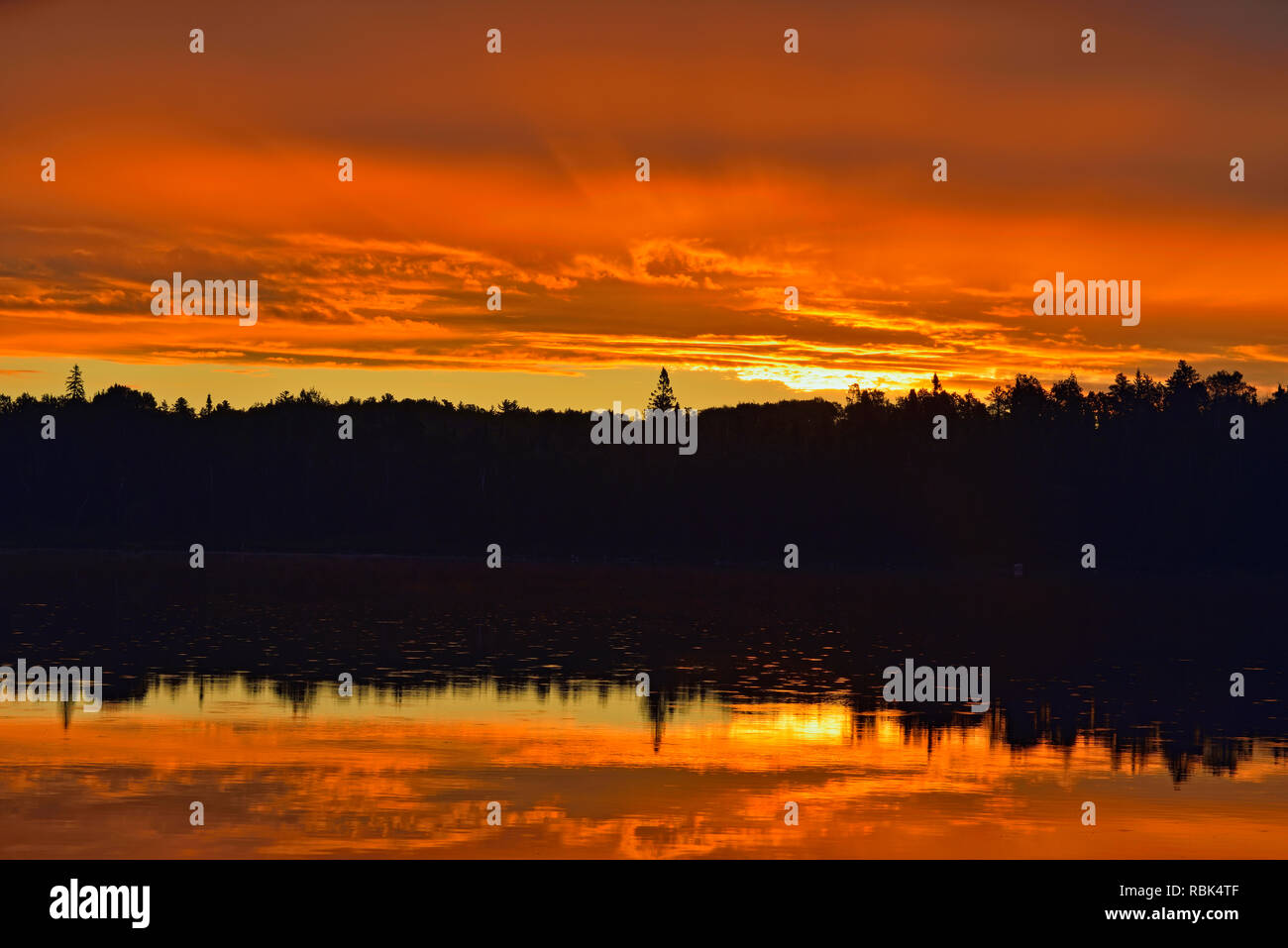 Sunrise skies over Halfway Lake, Halfway Lake Provincial Park, Ontario ...